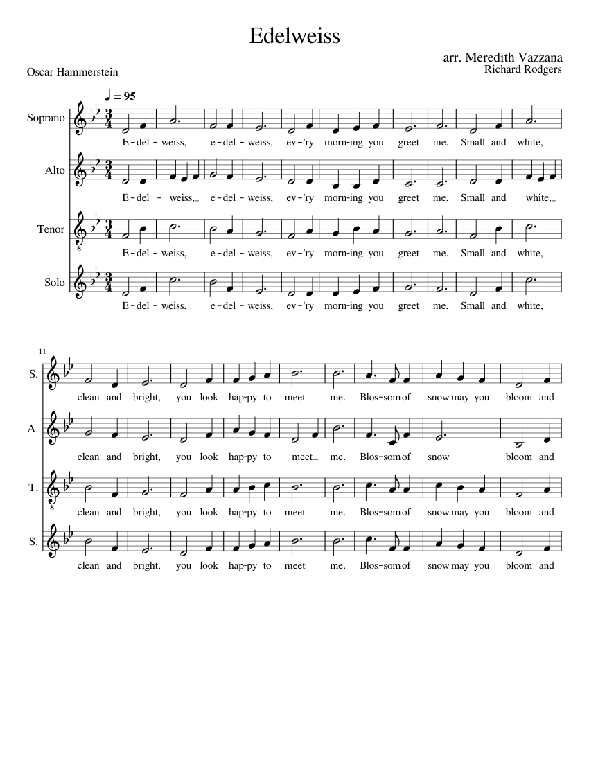 Edelweiss (from The Sound of Music) – Rodgers & Hammerstein Edelweiss ...