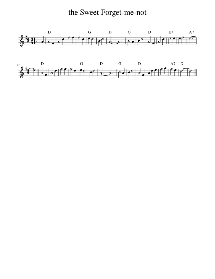 the Sweet Forget-me-not Sheet music for Piano (Solo) | Musescore.com