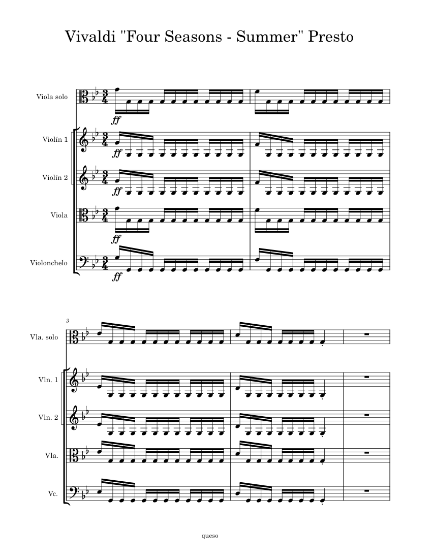 The four seasons - spring – Antonio Vivaldi Vivaldi__Four_Seasons_-_Summer__Presto Sheet music ...
