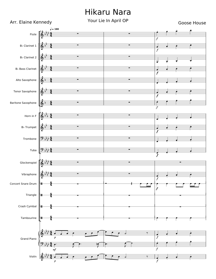 Hikaru nara - Goose House Sheet music for Piano, Trombone, Tuba ...