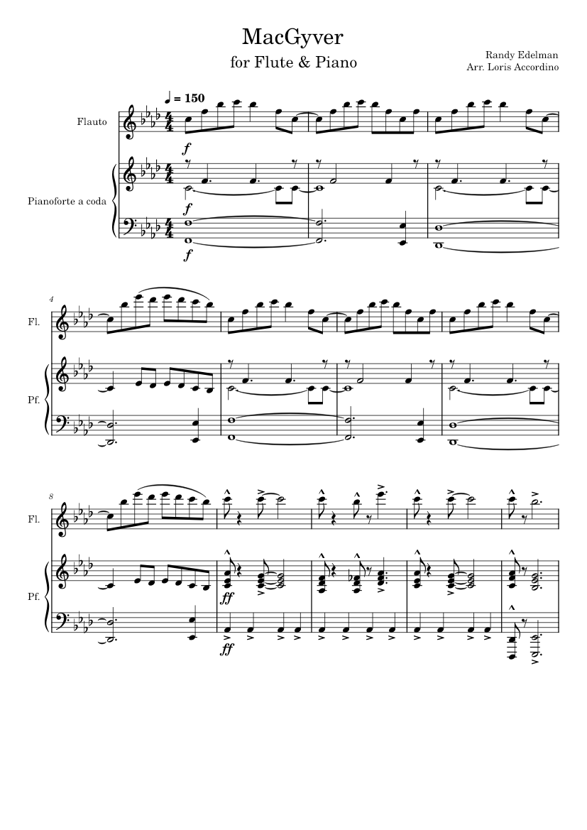 Macgyver Theme – Randy Edelman - Extended version for Flute and Piano ...