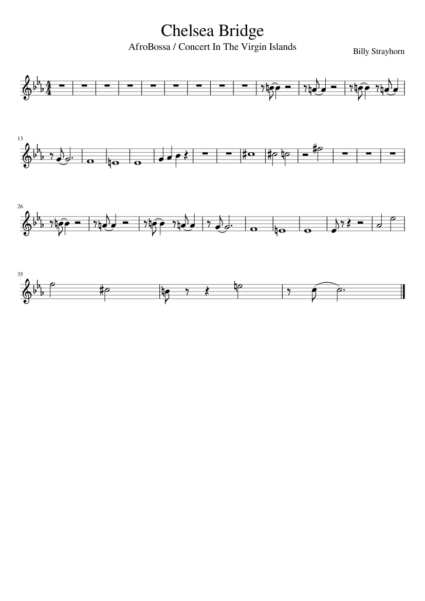 Chelsea Bridge Sheet music for Saxophone tenor (Solo) | Musescore.com