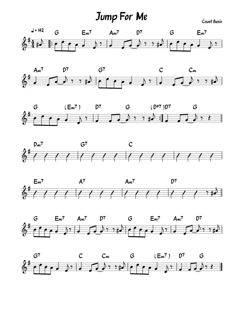 Jump For Me - Basie Sheet music for Piano (Solo) | Musescore.com