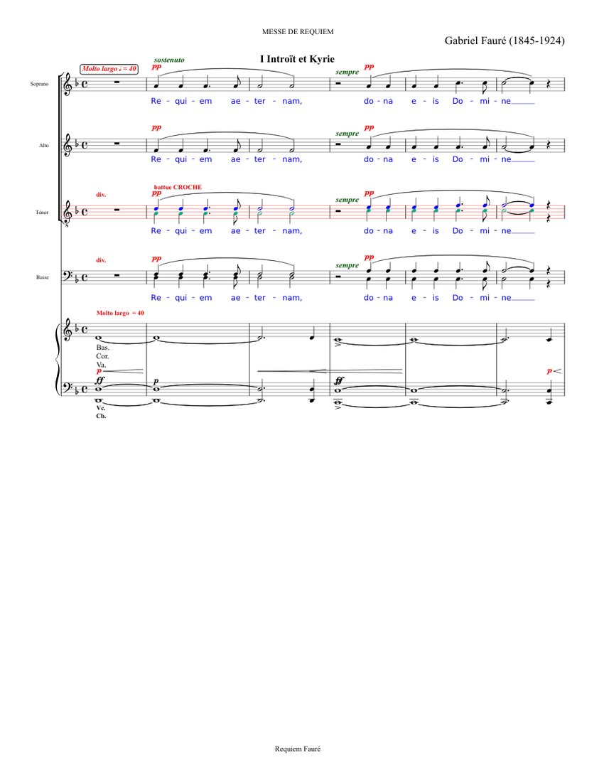 Requiem de Fauré Sheet music for Piano, Soprano, Alto, Tenor & more ...
