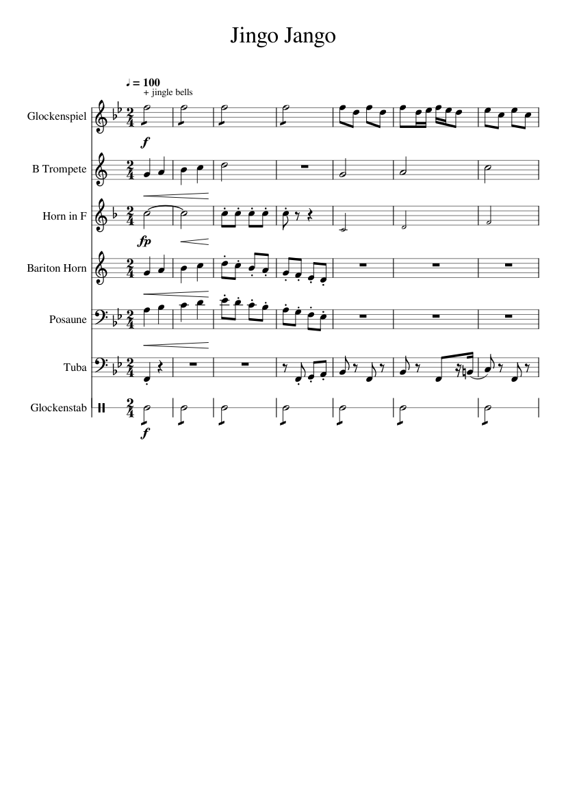 Jingo Jango Sheet music for Trombone, Tuba, Trumpet in b-flat, French ...