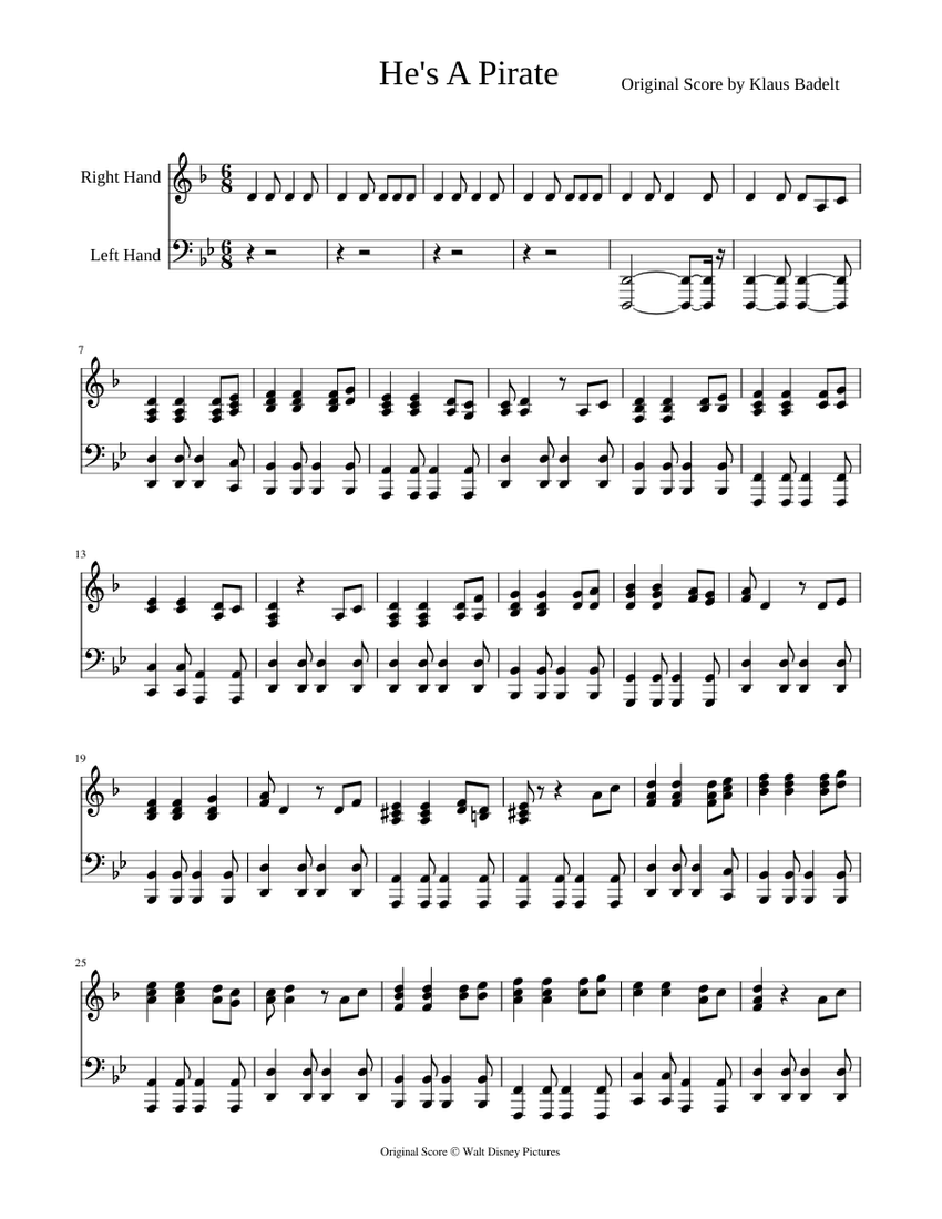 Hes A Pirate Sheet music for Drum group (Solo) | Musescore.com