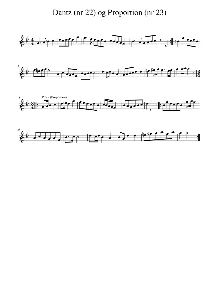 Dantz (nr 22) og Proportion (nr 23) Sheet music for Piano (Solo ...