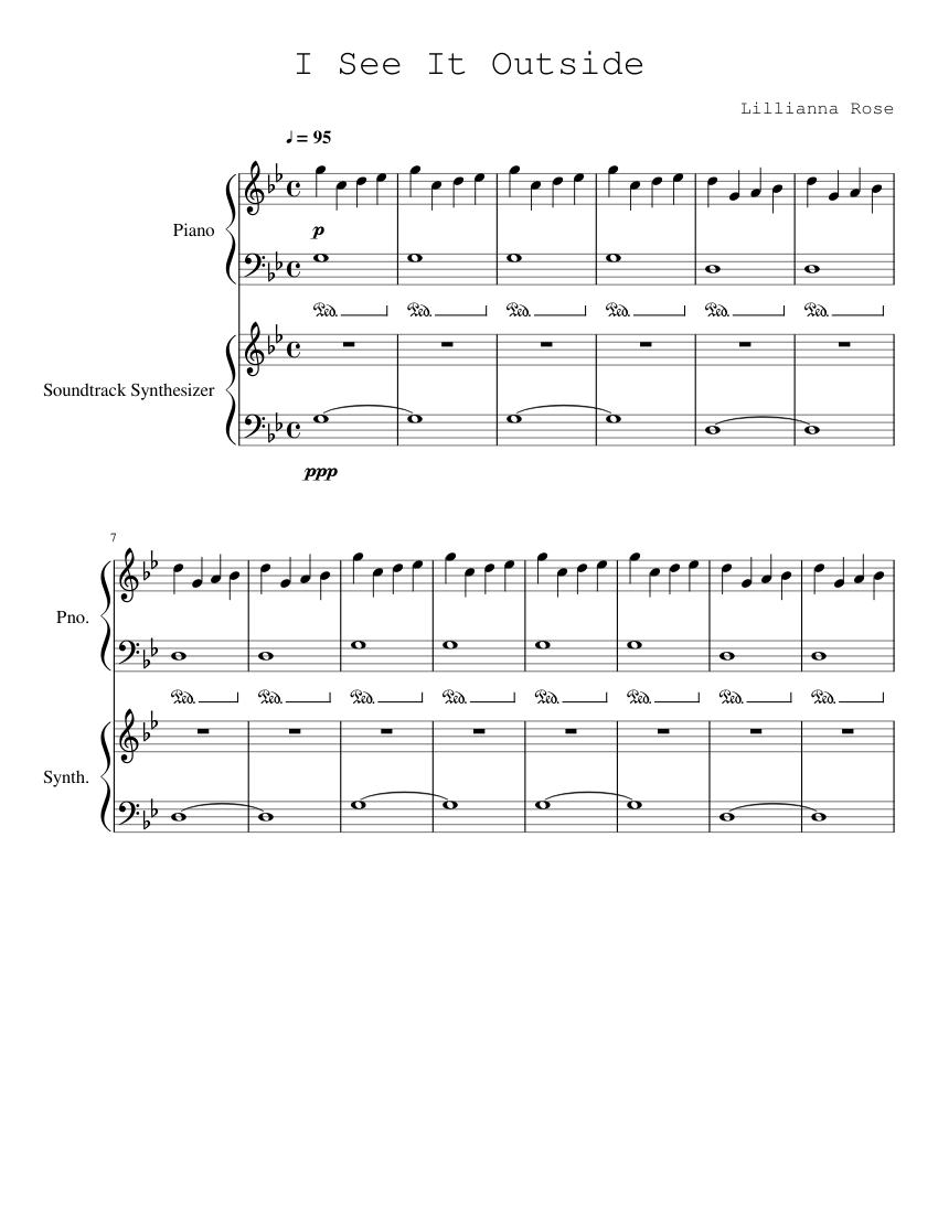 I See It Outside Sheet music for Piano, Synthesizer (Mixed Duet ...