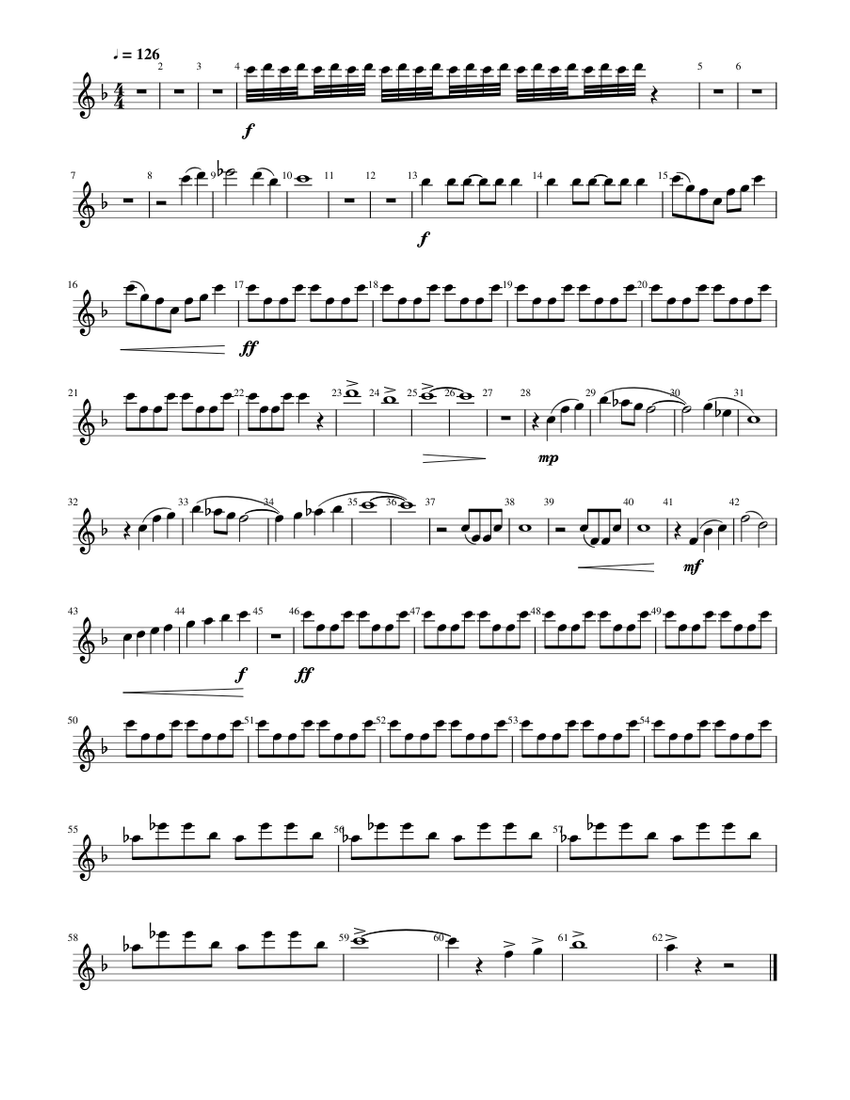 Flute Falcon Fanfare Sheet music for Flute (Solo) | Musescore.com