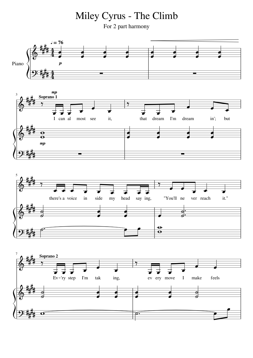 The Climb - Full Score Sheet music for Piano, Viola (Solo) | Musescore.com