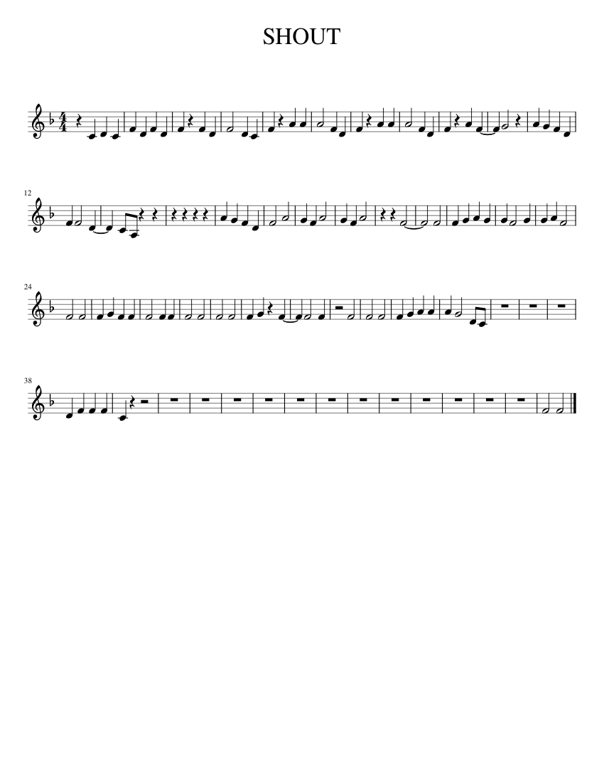 SHOUT Sheet music for Piano (Solo) Easy | Musescore.com