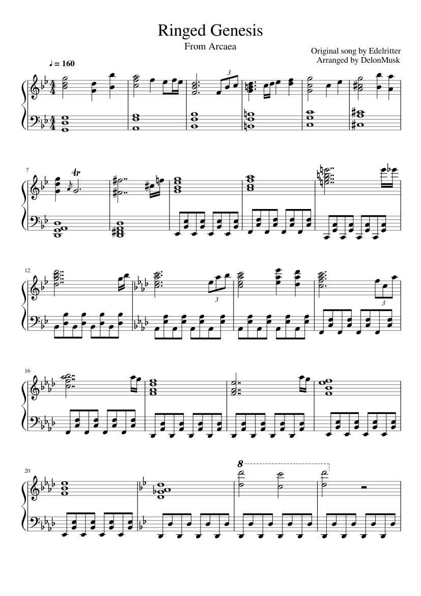 Ringed Genesis Sheet music for Piano (Solo) | Musescore.com