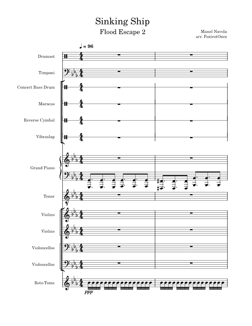 Sinking Ship – Manel Navola (Flood Escape 2) Sheet music for Piano ...