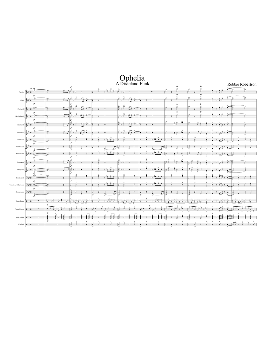Ophelia Sheet music for Trombone, Euphonium, Mellophone, Flute piccolo ...