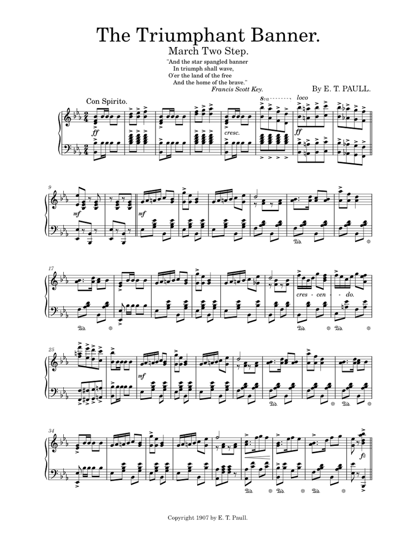 The Triumphant Banner (1907) Sheet music for Piano (Solo) | Musescore.com