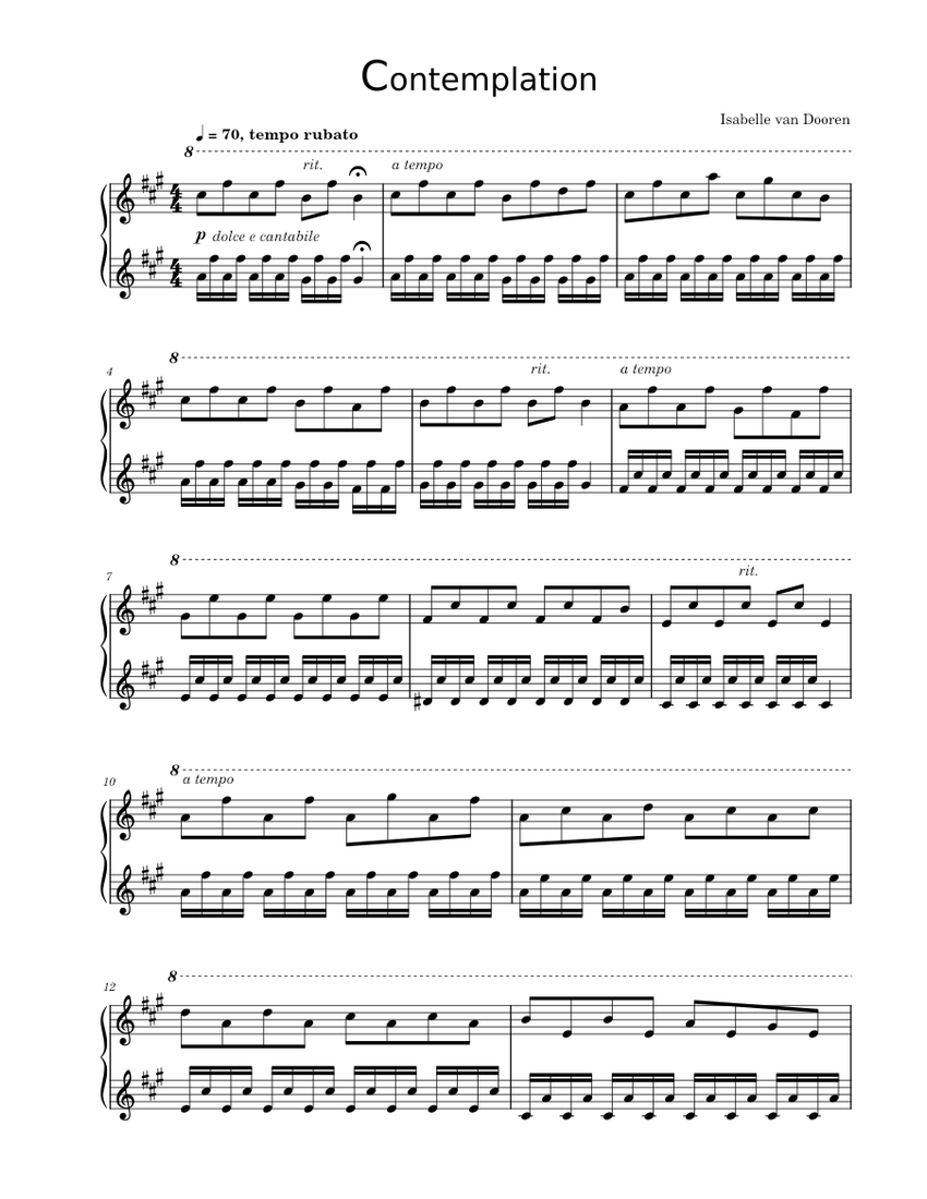 Contemplation Sheet music for Piano (Solo) | Musescore.com