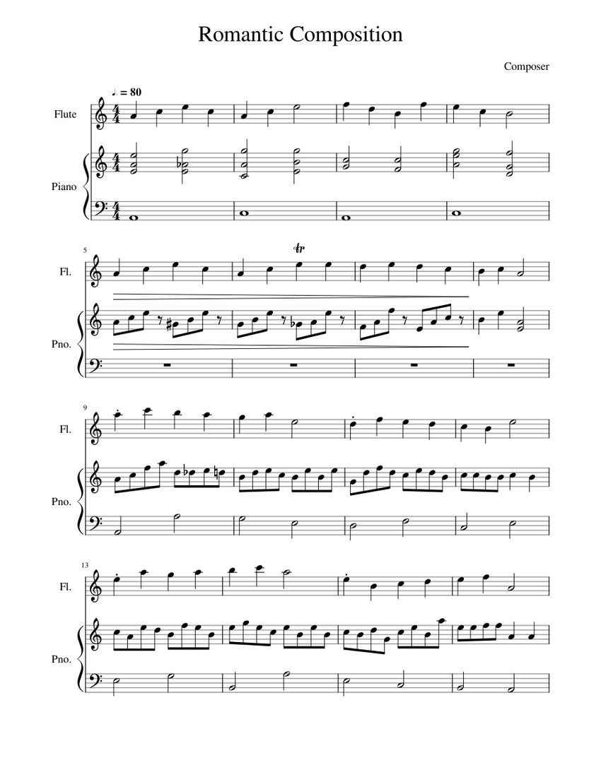 Romatic_Period_Music Sheet music for Piano, Flute (Solo) | Musescore.com