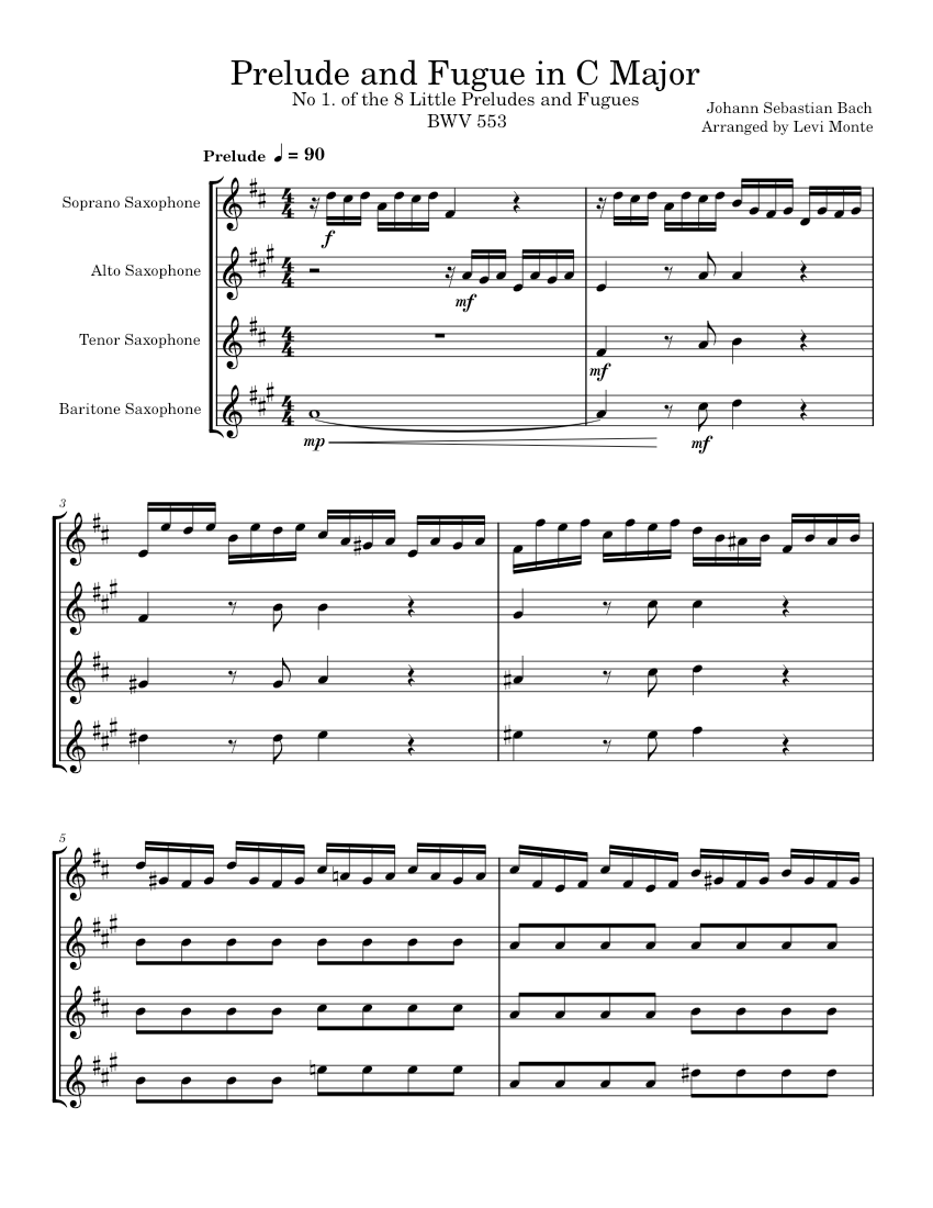 Prelude and Fugue in C major, BWV 553 – Johann Sebastian Bach for ...