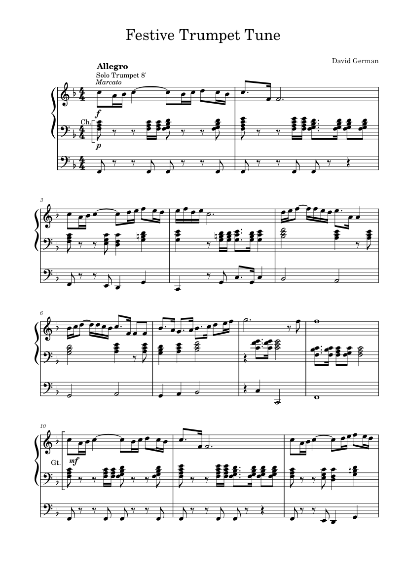 Festive Trumpet Tune – David German Sheet Music for Organ (Solo ...
