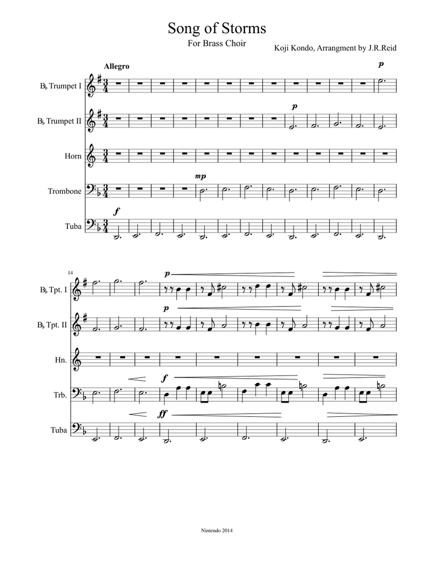 Song Of Storms Sheet music for Trombone, Tuba (Brass Duet) | Musescore.com