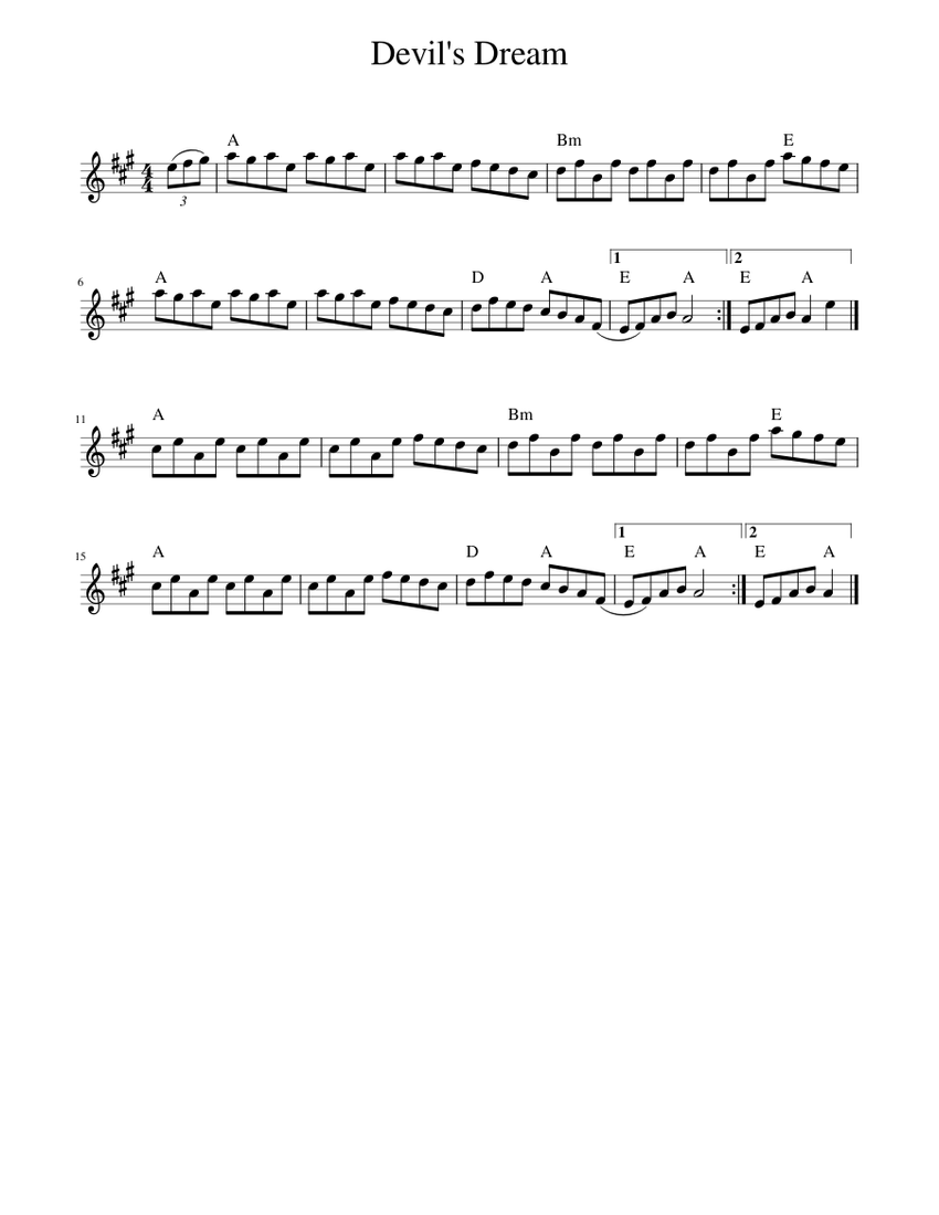 Devil's Dream Sheet music for Piano (Solo) | Musescore.com