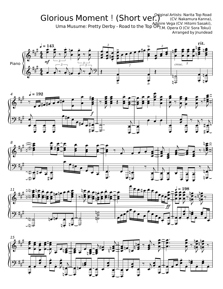 Glorious Moment Sheet music for Piano (Solo) | Musescore.com