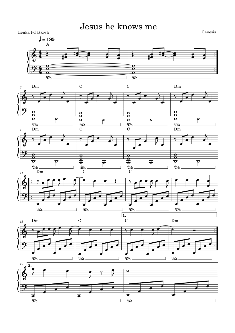 Jesus he knows me – Genesis Sheet music for Piano (Solo) | Musescore.com