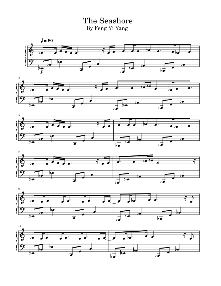 The Seashore Sheet Music for Piano (Solo) Easy | MuseScore.com