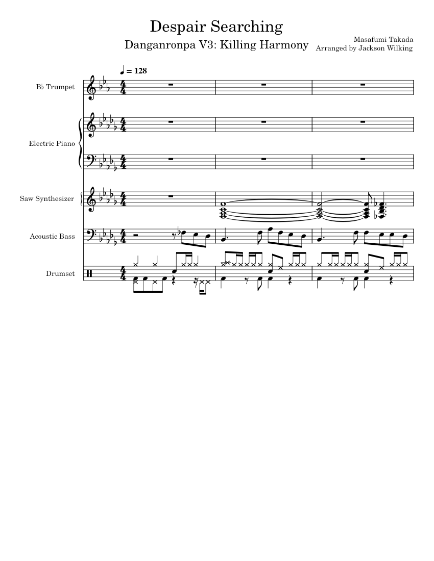 Despair Searching Jazz Arrangement Sheet music for Piano, Trumpet in b ...