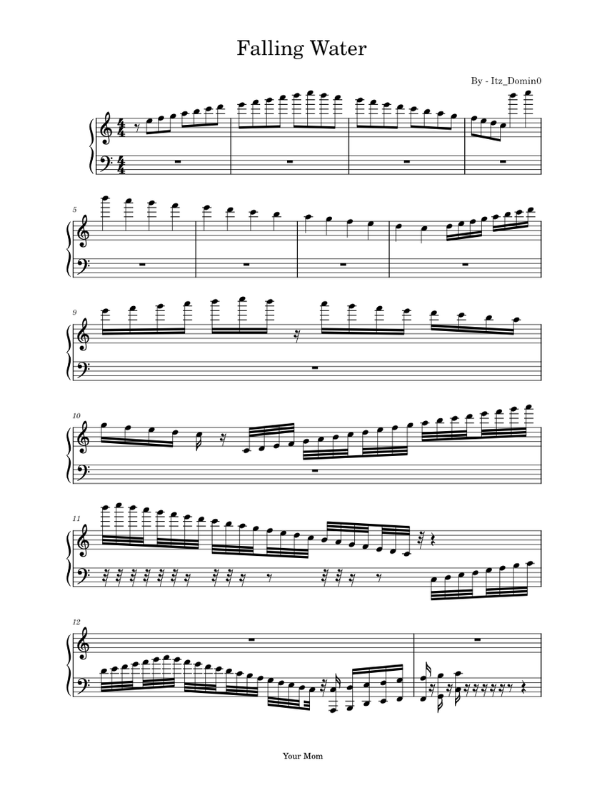 Falling_Water Sheet music for Piano (Solo) Easy | Musescore.com