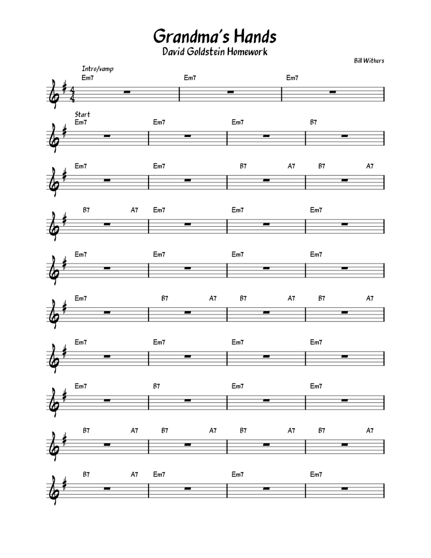 Grandma's_Hands Sheet music for Piano (Solo) | Musescore.com