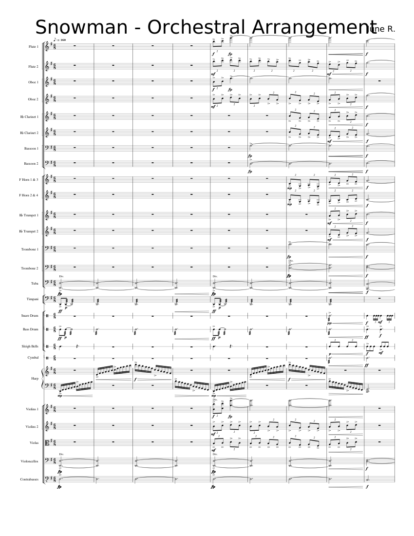 Snowman_-_Orchestral_Arrangement Sheet music for Trombone, Tuba, Flute ...