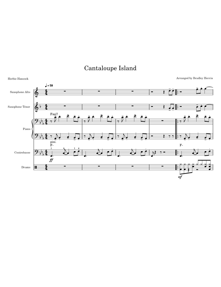 Cantaloupe island – Herbie Hancock Sheet music for Piano, Saxophone alto, Saxophone tenor ...