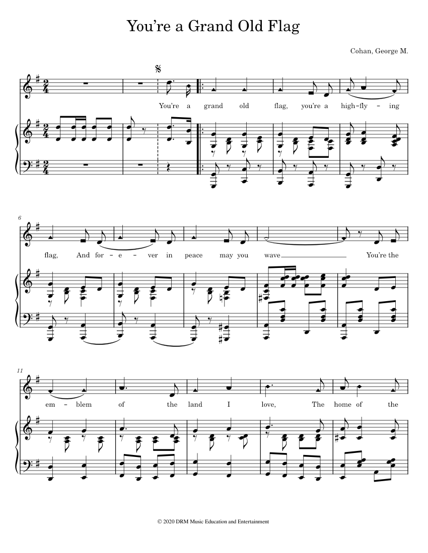 You’re A Grand Old Flag Sheet music for Piano, Violin (Solo ...