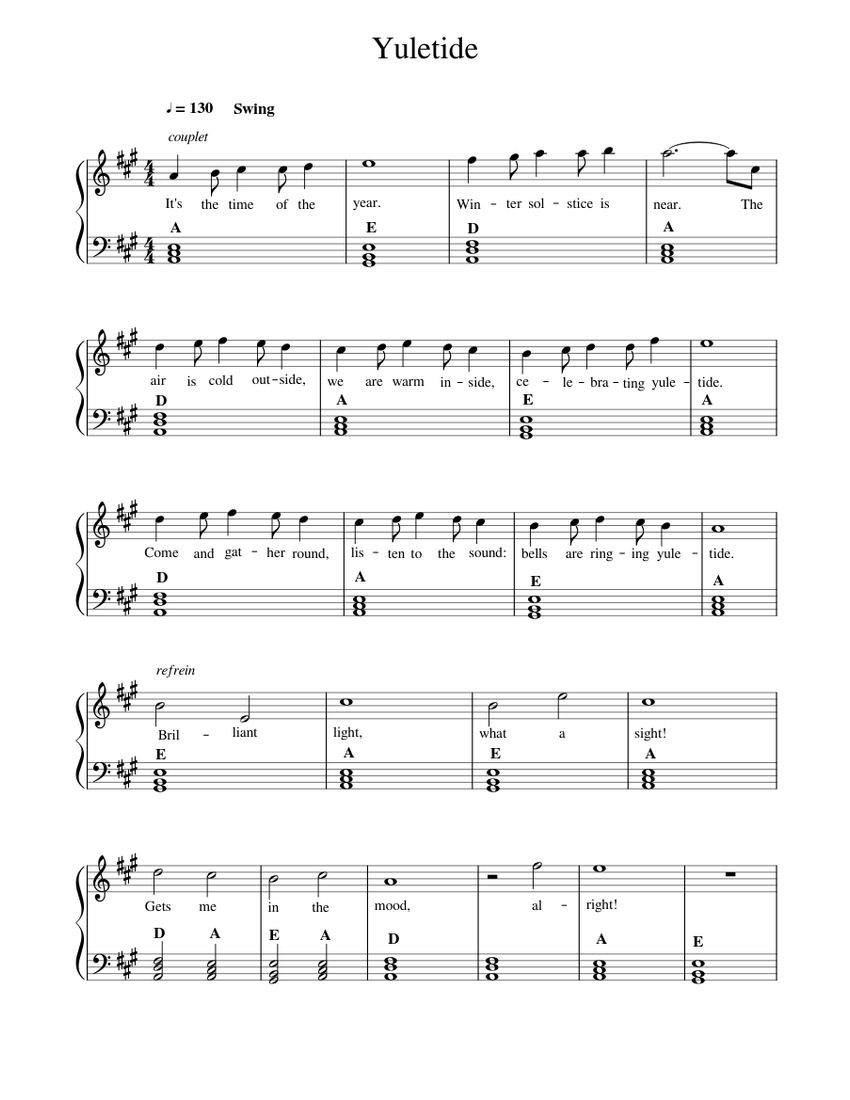 Yuletide Sheet music for Piano (Solo) | Musescore.com