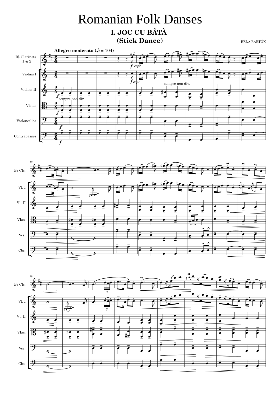 Romanian Folk Dances - Béla Bartók (MS4 audio) (WBMP) Sheet music for ...