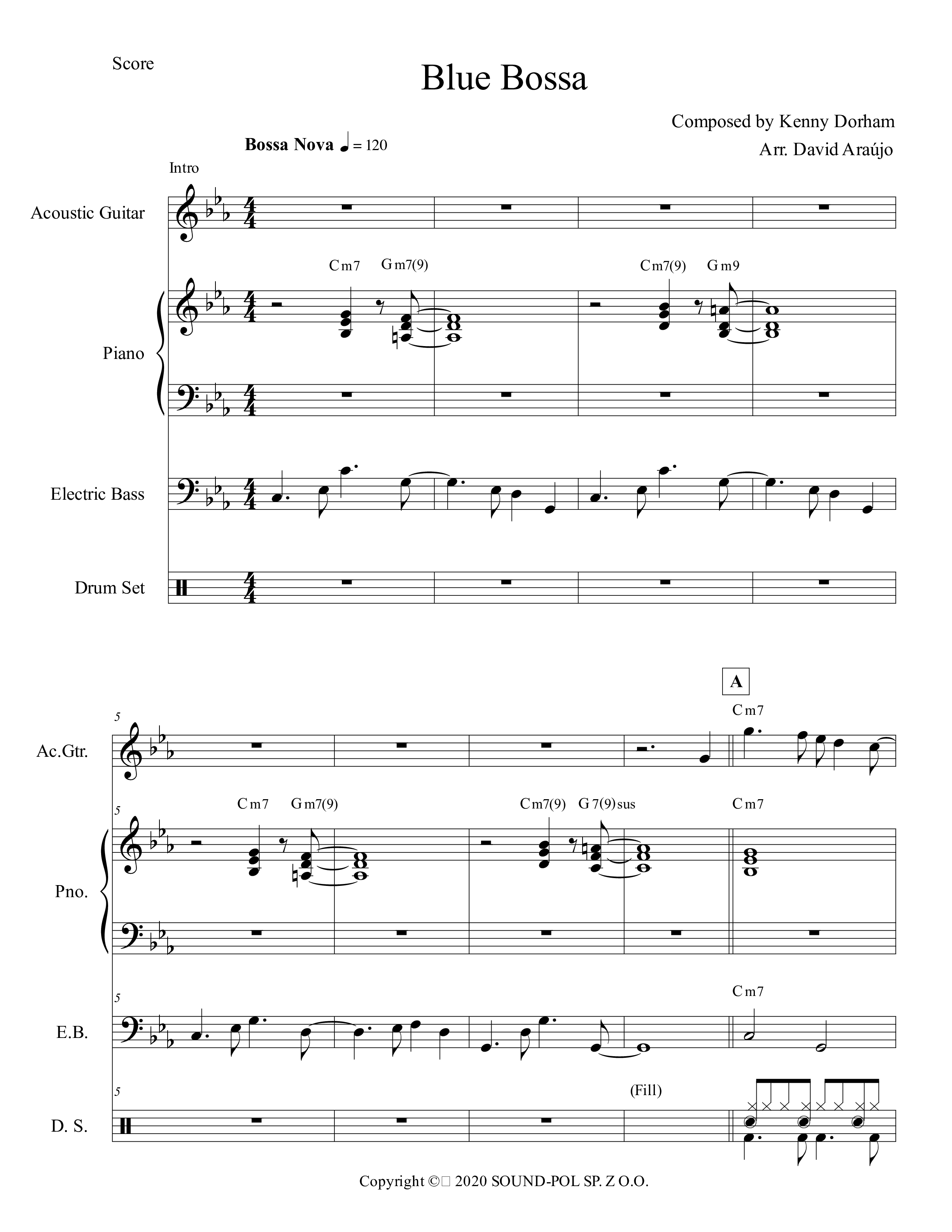 Play Official version of Blue bossa Sheet Music by Kenny Dorham ...