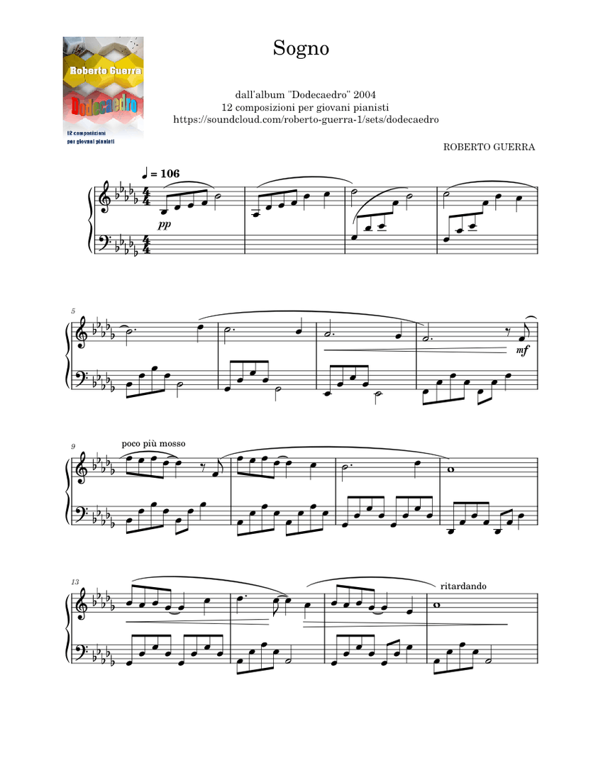 Sogno Sheet music for Piano (Solo) Easy | Musescore.com