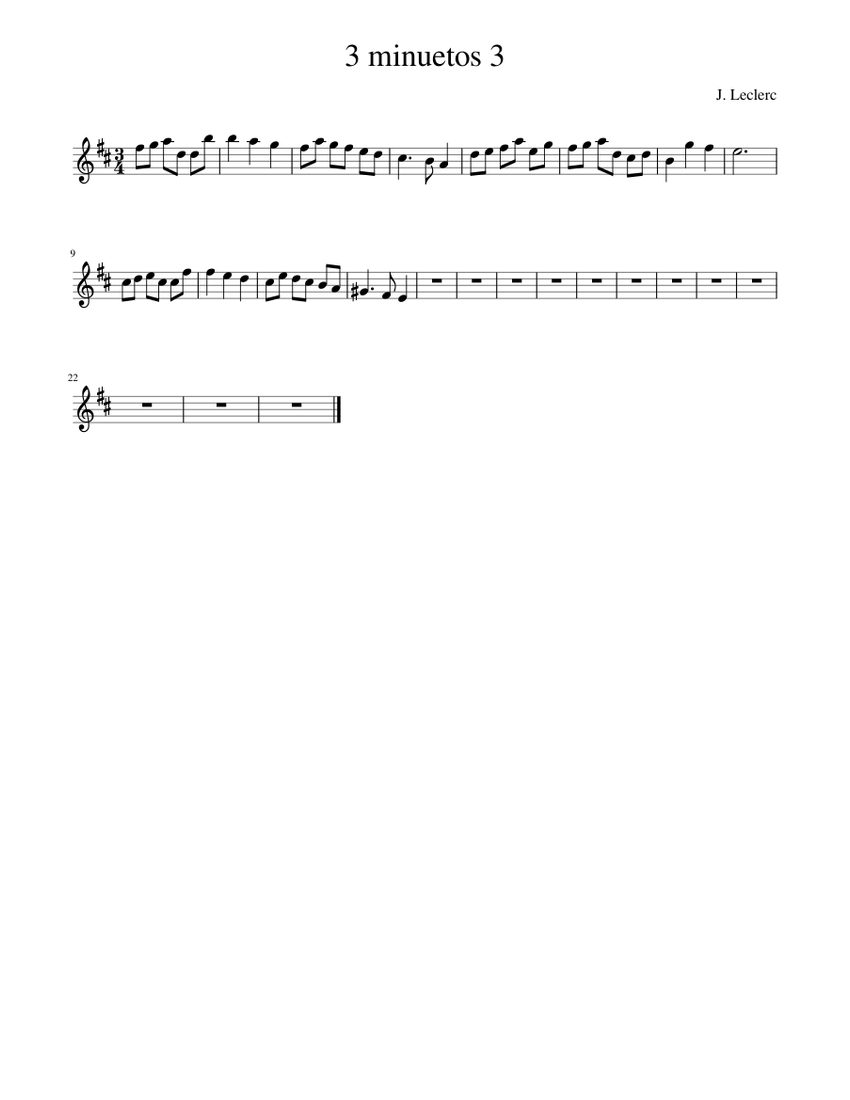 3 minuetos 3 Sheet music for Violin (Solo) | Musescore.com