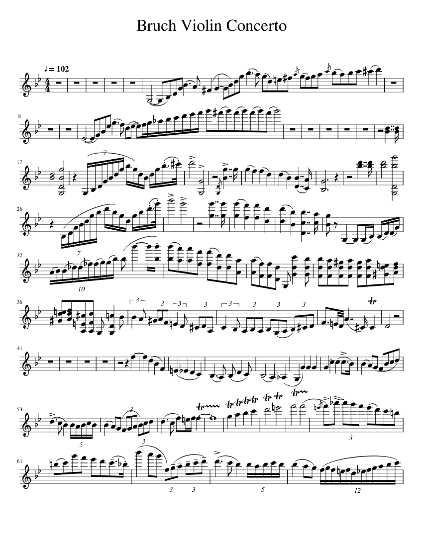 Bruch Violin Concerto Sheet Music for Violin (Solo) | MuseScore.com