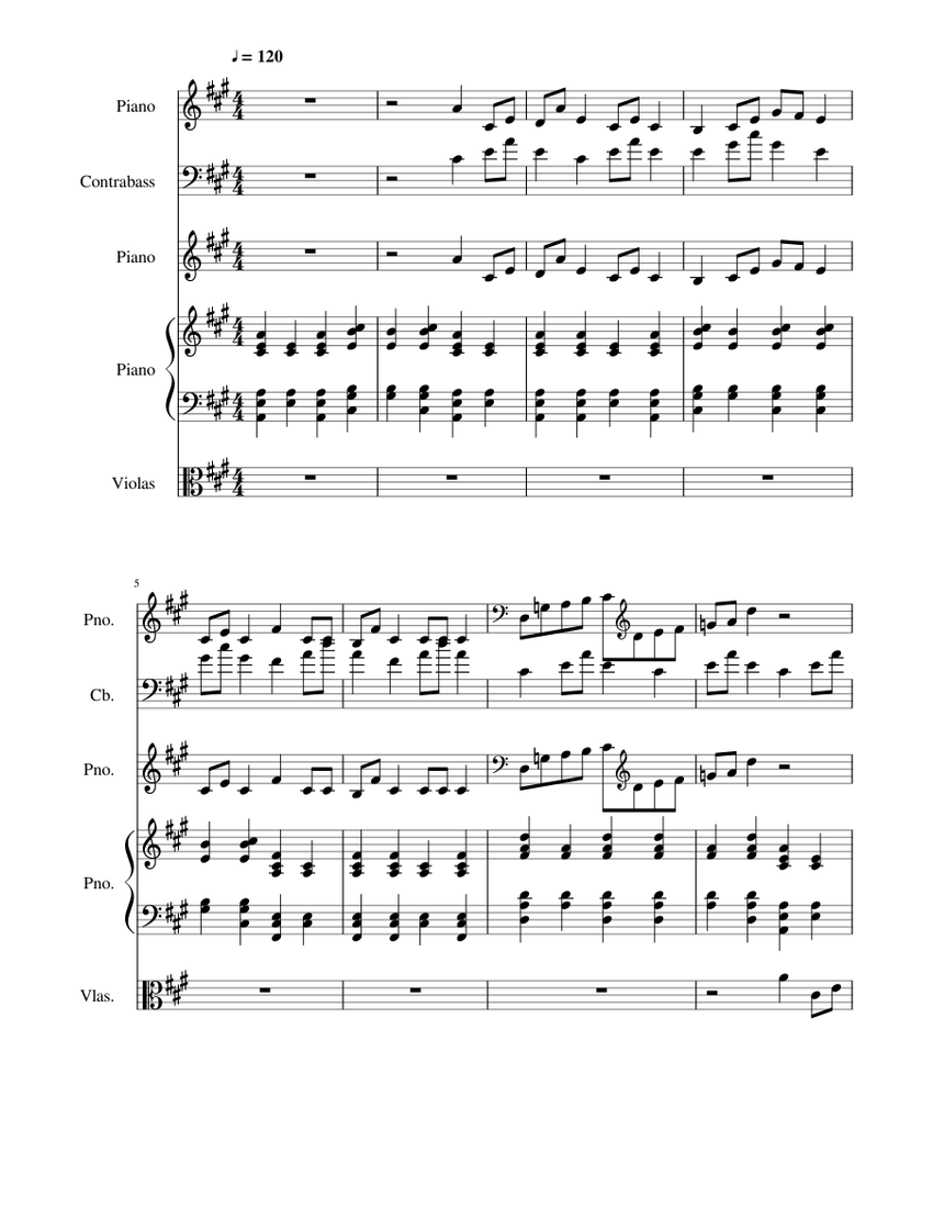 Waltz pulse Sheet music for Piano, Contrabass, Strings group (Solo) | Musescore.com