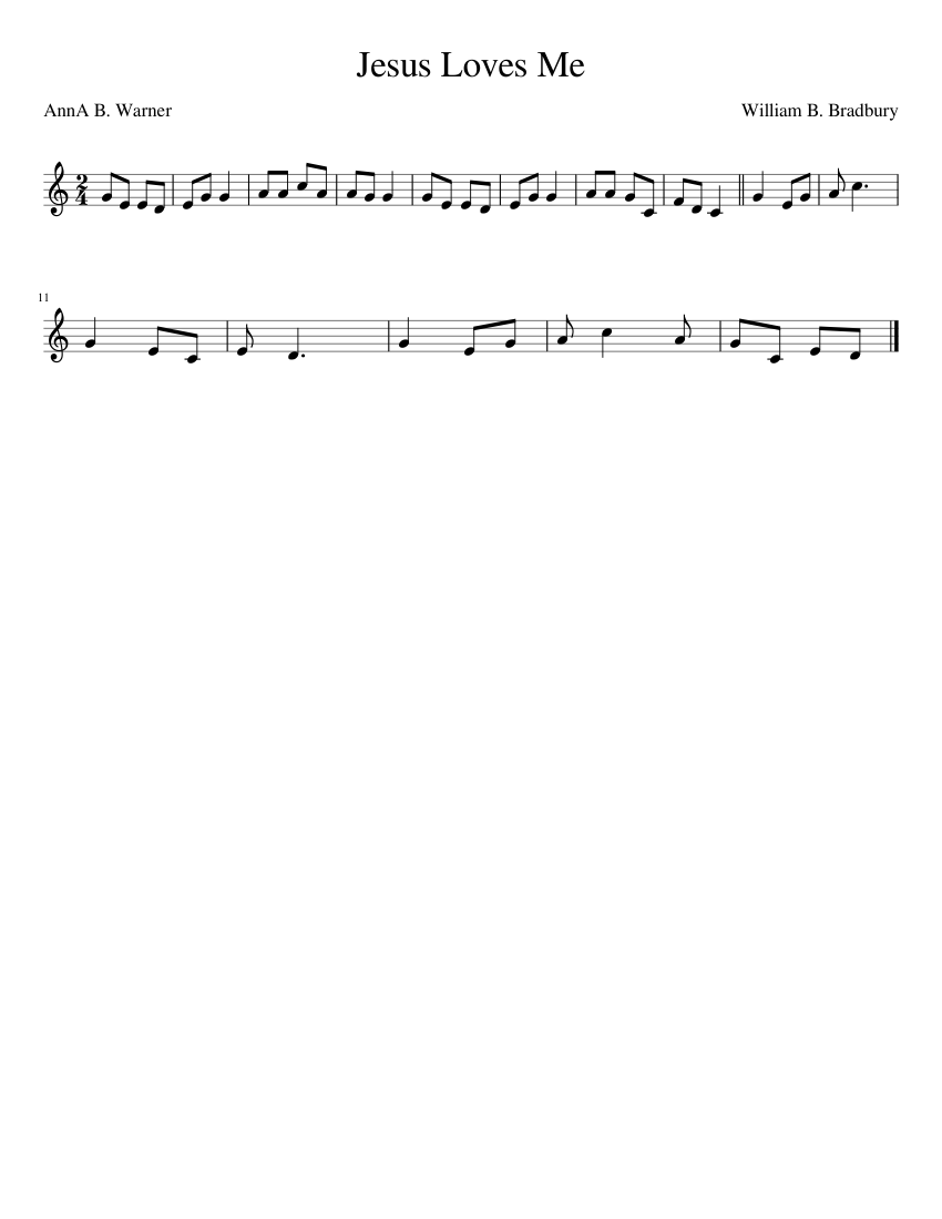 Jesus Loves Me Sheet music for Piano (Solo) | Musescore.com