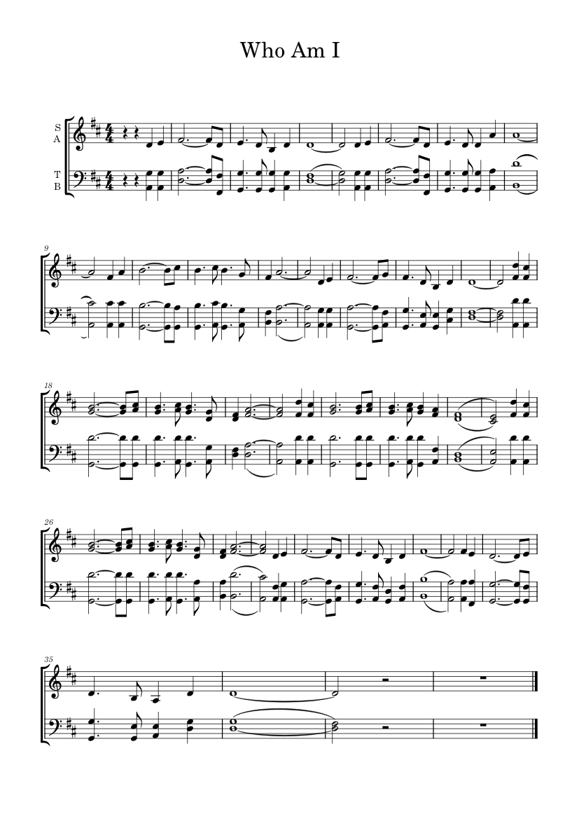 Who Am I Sheet music for Female, Male (Choral) | Musescore.com