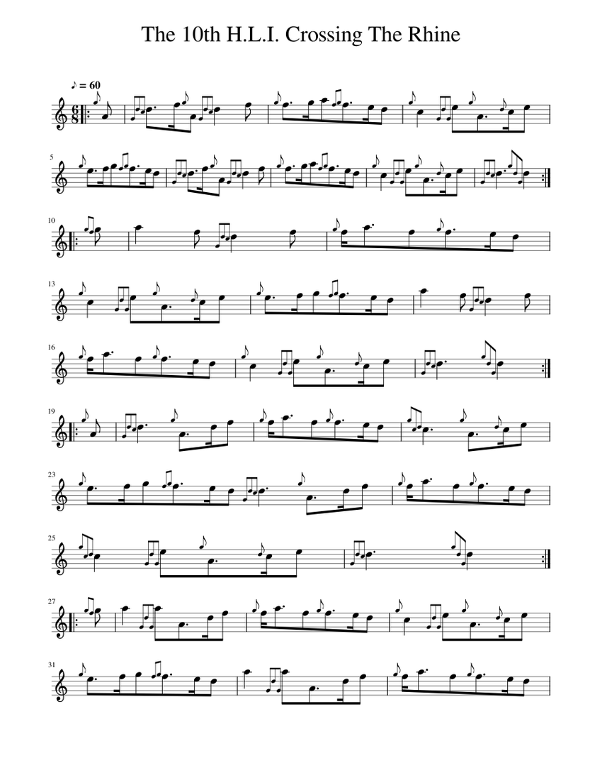 The 10th H.L.I. Crossing The Rhine Sheet music for Piano (Solo) Easy ...