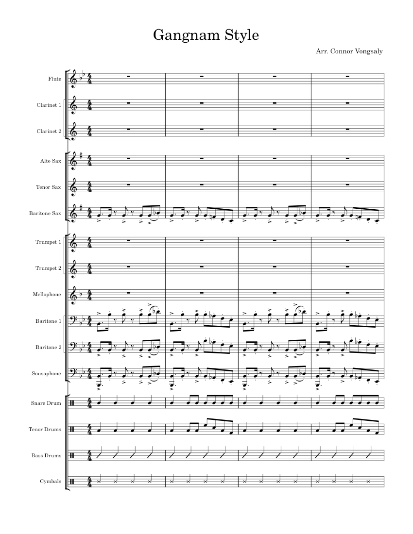 Gangnam style – PSY Gangnam Style – PSY Gangnam Style Sheet Music for ...