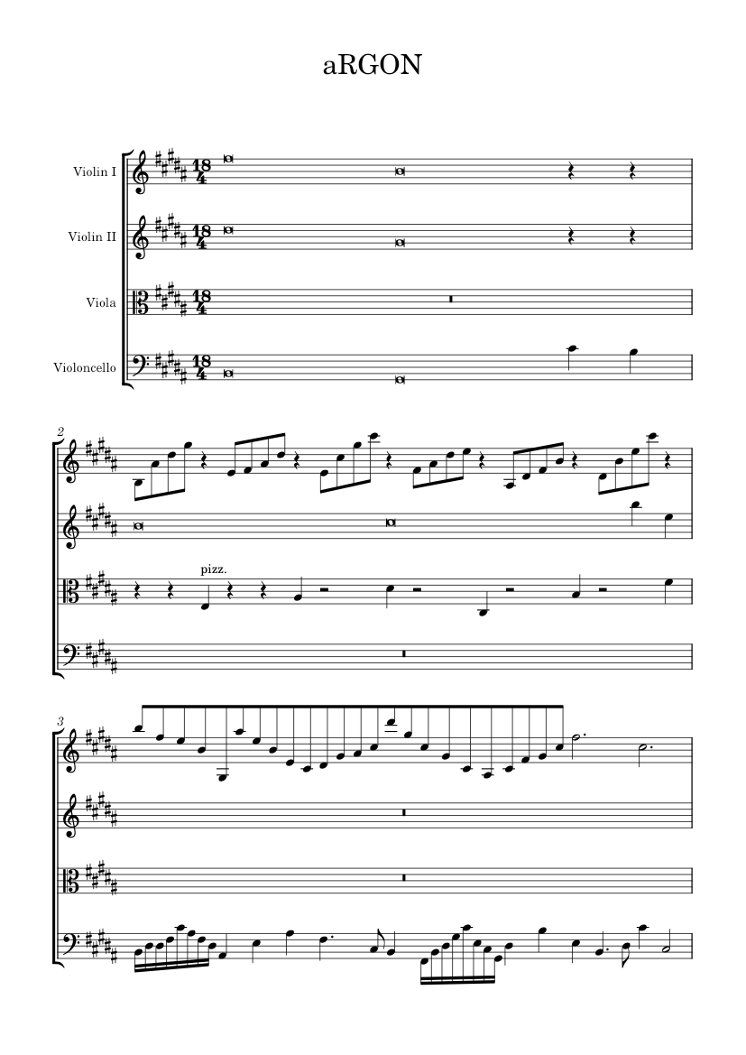 aRGON Sheet music for Violin, Viola, Cello (String Quartet) | Musescore.com