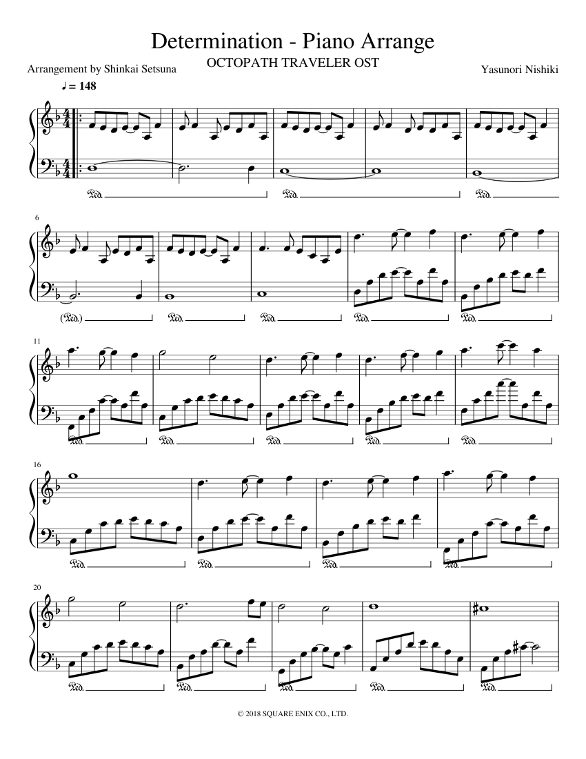 Determination - Piano Arrange Sheet music for Piano (Solo) Easy ...