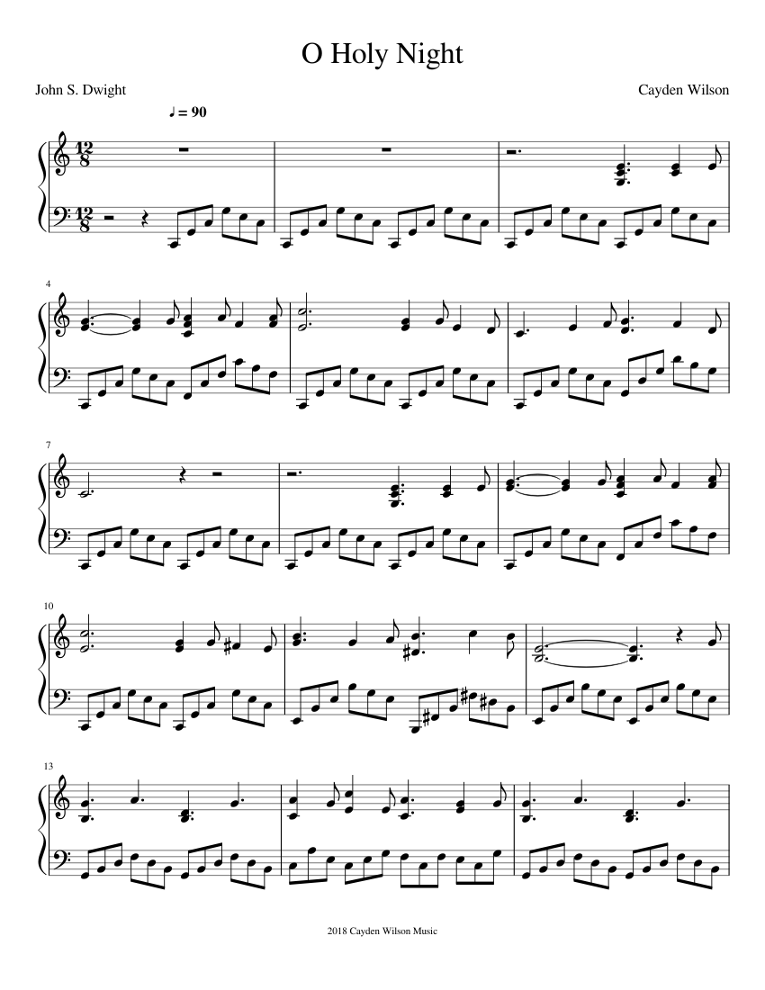 O Holy Night Sheet Music for Piano (Solo) | MuseScore.com