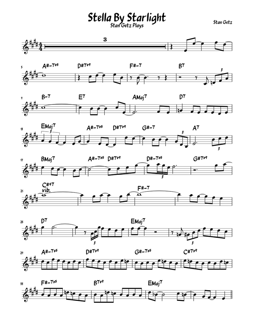 Stella By Starlight Sheet music for Piano (Solo) | Musescore.com