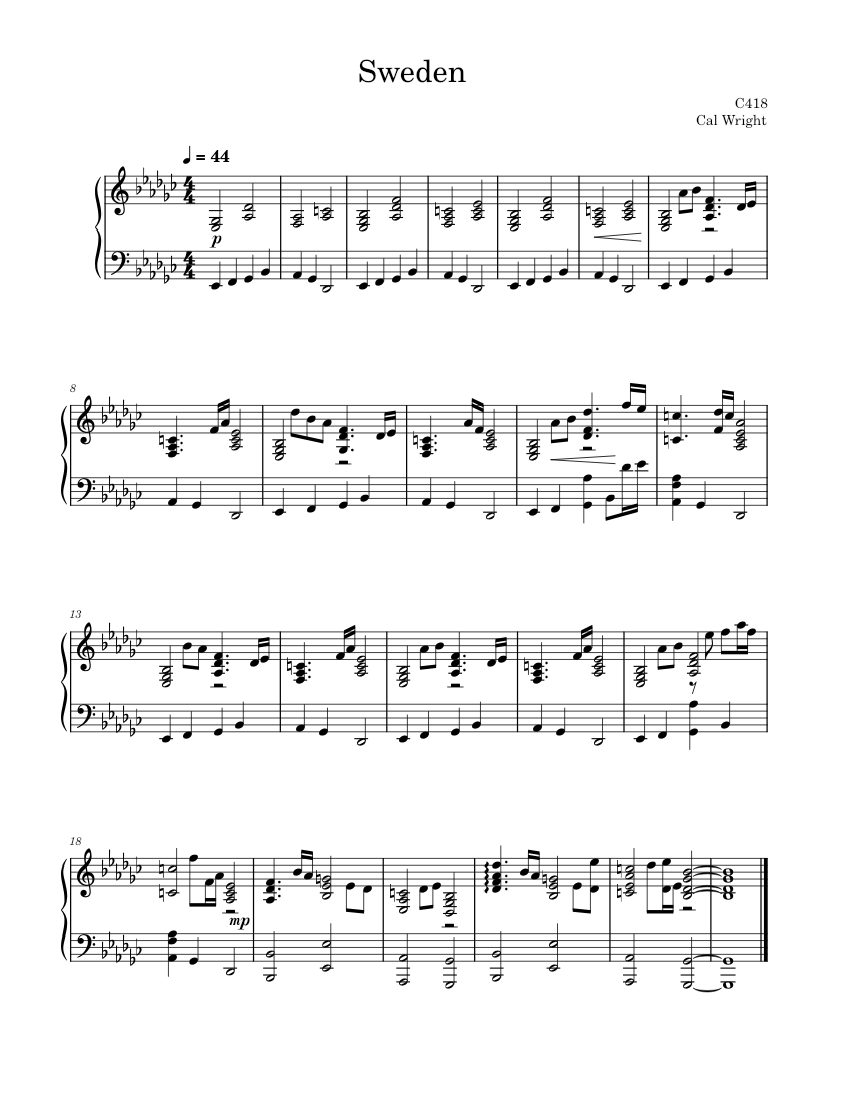 Sweden Sheet music for Piano (Solo) Easy | Musescore.com